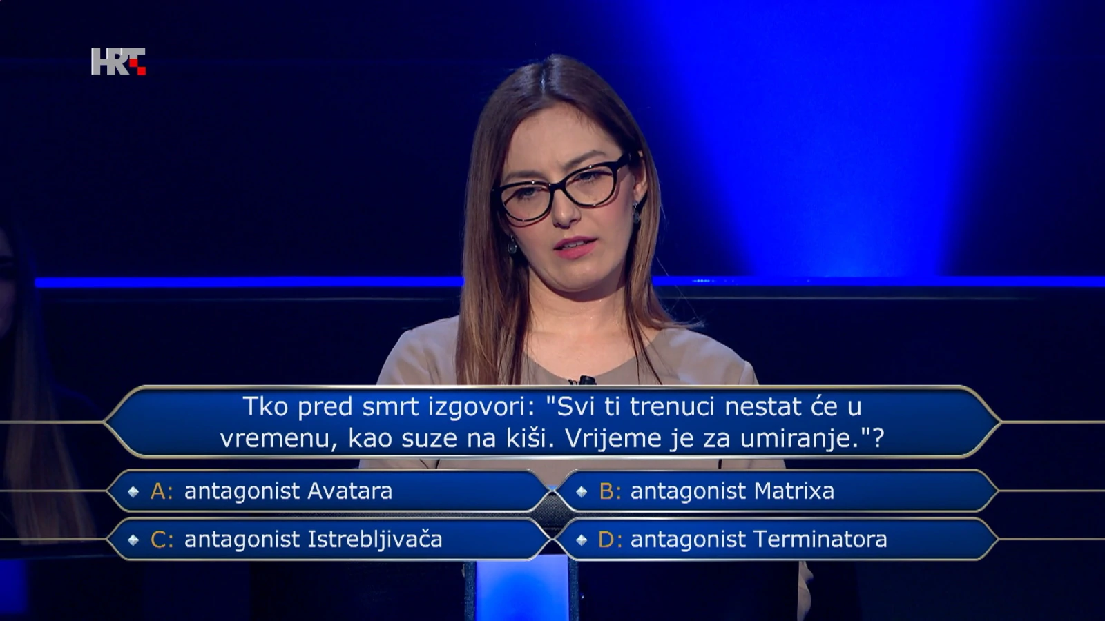 Zaustavljena na pitanju o oproštajnim riječima filmskog lika; znate li odgovor? - HRT