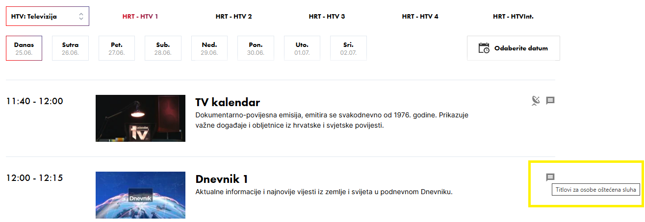 Pristupačnost HRTi usluge - HRT