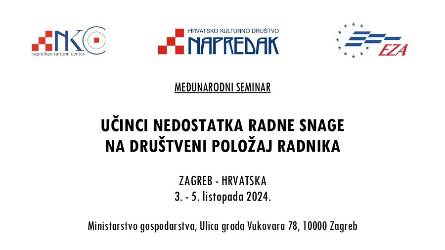 HRT: Međunarodni seminar "UČINCI NEDOSTATKA RADNE SNAGE NA DRUŠTVENI POLOŽAJ RADNIKA“ u ...
