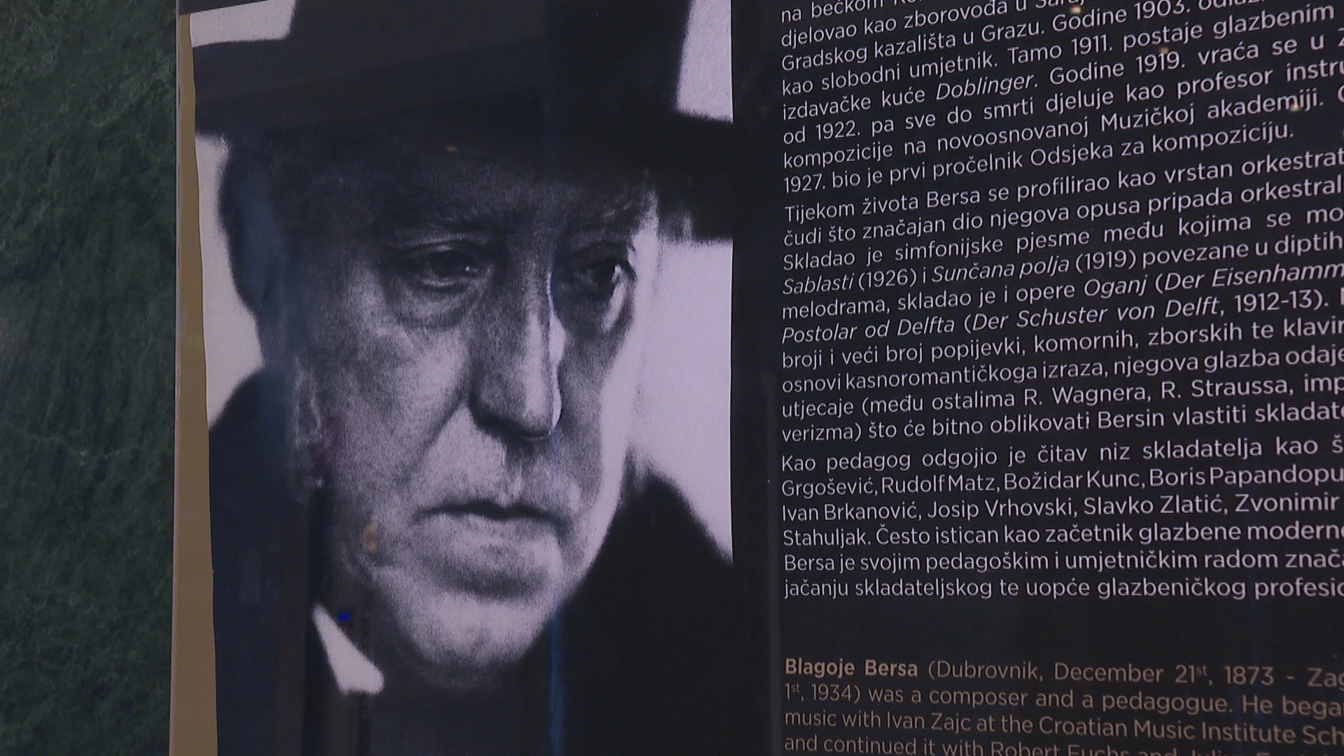 150. obljetnica rođenja skladatelja Blagoja Berse - HRT